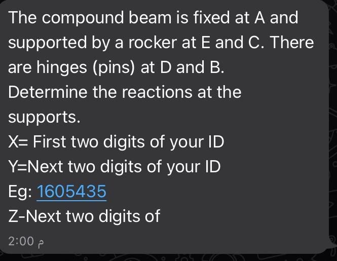 Solved The compound supported are hinges (pins) at D and B. | Chegg.com