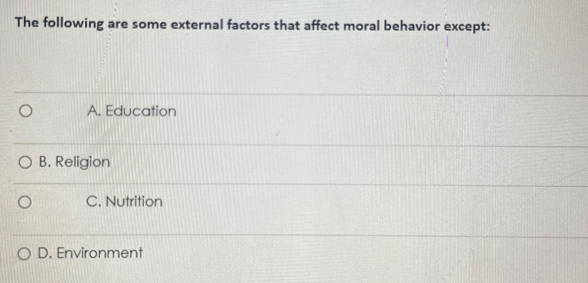 Solved The following are some external factors that affect | Chegg.com