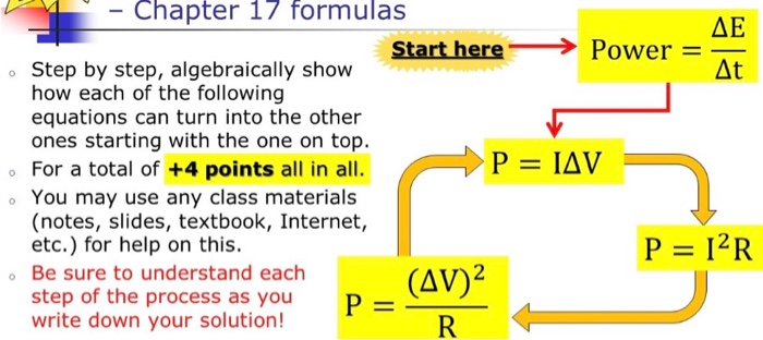 Solved 4E - Chapter 17 formulas Start here Power = Step by | Chegg.com