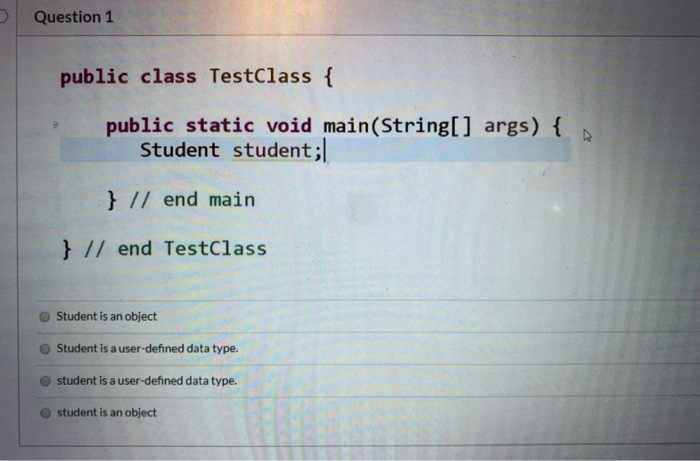 Solved Question 1 public class TestClass { public static | Chegg.com Solved Question 1 public class TestClass { public static | Chegg.com