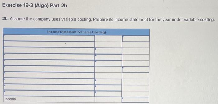 Solved Required information Exercise 19-3 (Algo) Income | Chegg.com