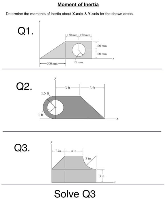 Solved Moment of Inertia Determine the moments of inertia | Chegg.com