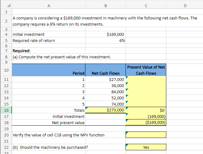 Solved Excel Function Pv And Npv Must Be Used Please 