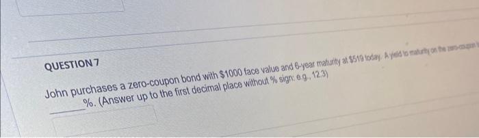Solved QUESTION7 %. (Answer up to the first decimal place | Chegg.com