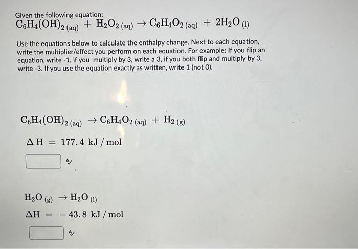 Solved Given the following equation: | Chegg.com