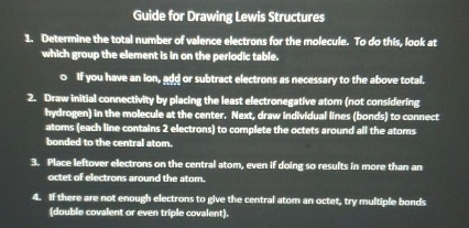 Guide for Drawing Lewis StructuresDetermine the total | Chegg.com