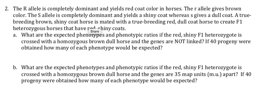 Solved b. ﻿What are the expected phenotypes and phenotypic | Chegg.com