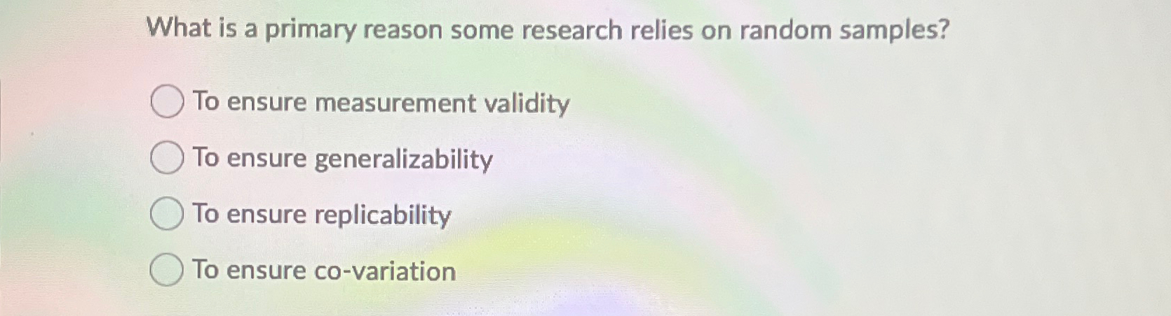 Solved What is a primary reason some research relies on | Chegg.com