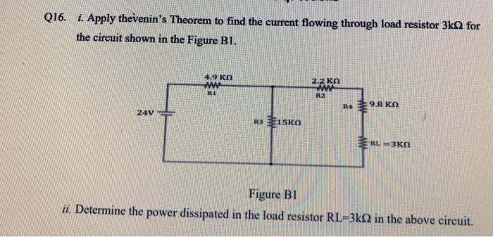 Solved Q16. 1. Apply thevenin's Theorem to find the current | Chegg.com