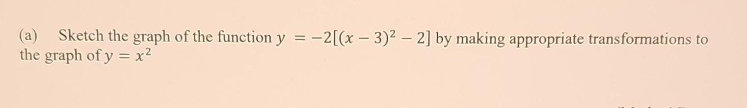 Solved (a) Sketch the graph of the function y=−2[(x−3)2−2] | Chegg.com