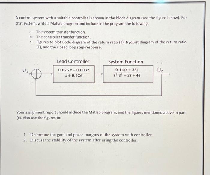 A control system with a suitable controller is shown | Chegg.com