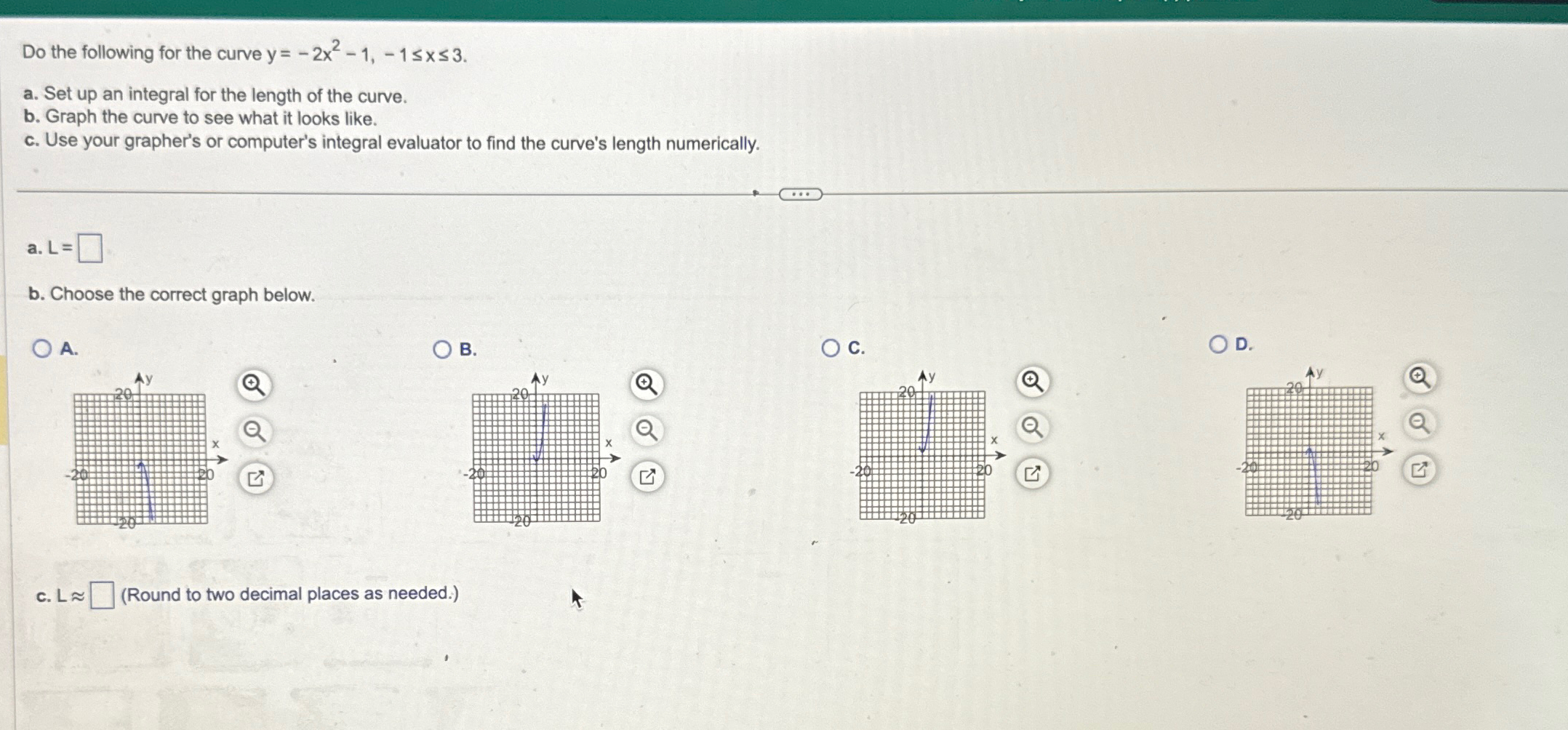 Solved Do the following for the curve y=-2x2-1,-1≤x≤3.a. | Chegg.com