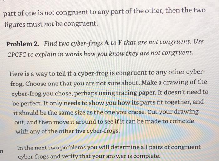 Solved Problem 1. Find two cyber-frogs A to F that are | Chegg.com