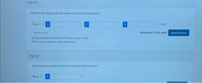 Solved Consider A System Of Two Objects Object 1 Has A 
