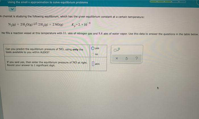 Solved Using the small x approximation to solve equilibrium | Chegg.com