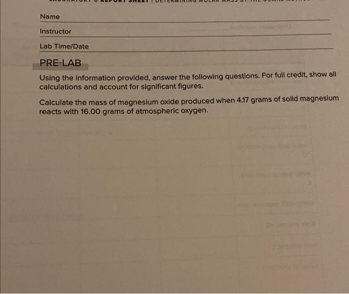 Solved Using the information provided, answer the following | Chegg.com