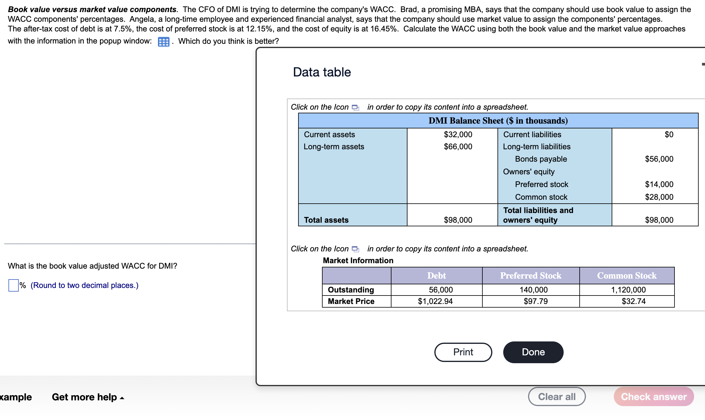 Solved Book value versus market value components. The CFO of | Chegg.com