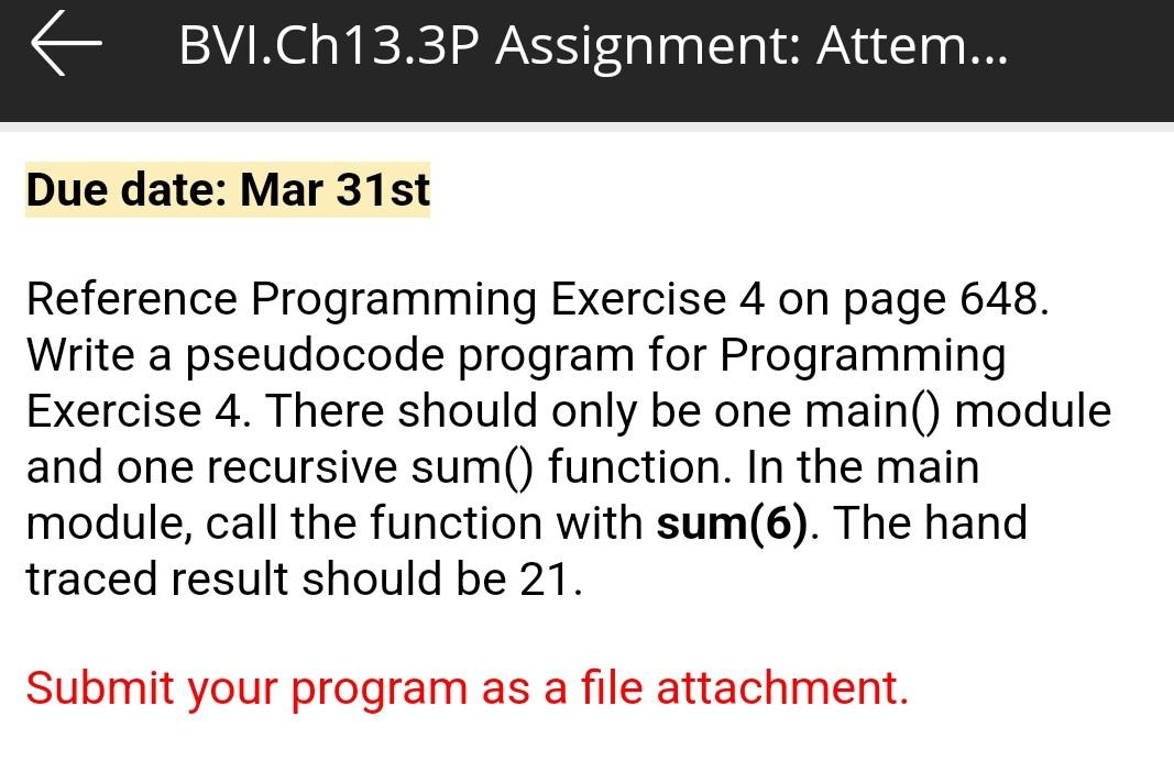 Reference Programming Exercise 4 on page 648. Write a | Chegg.com