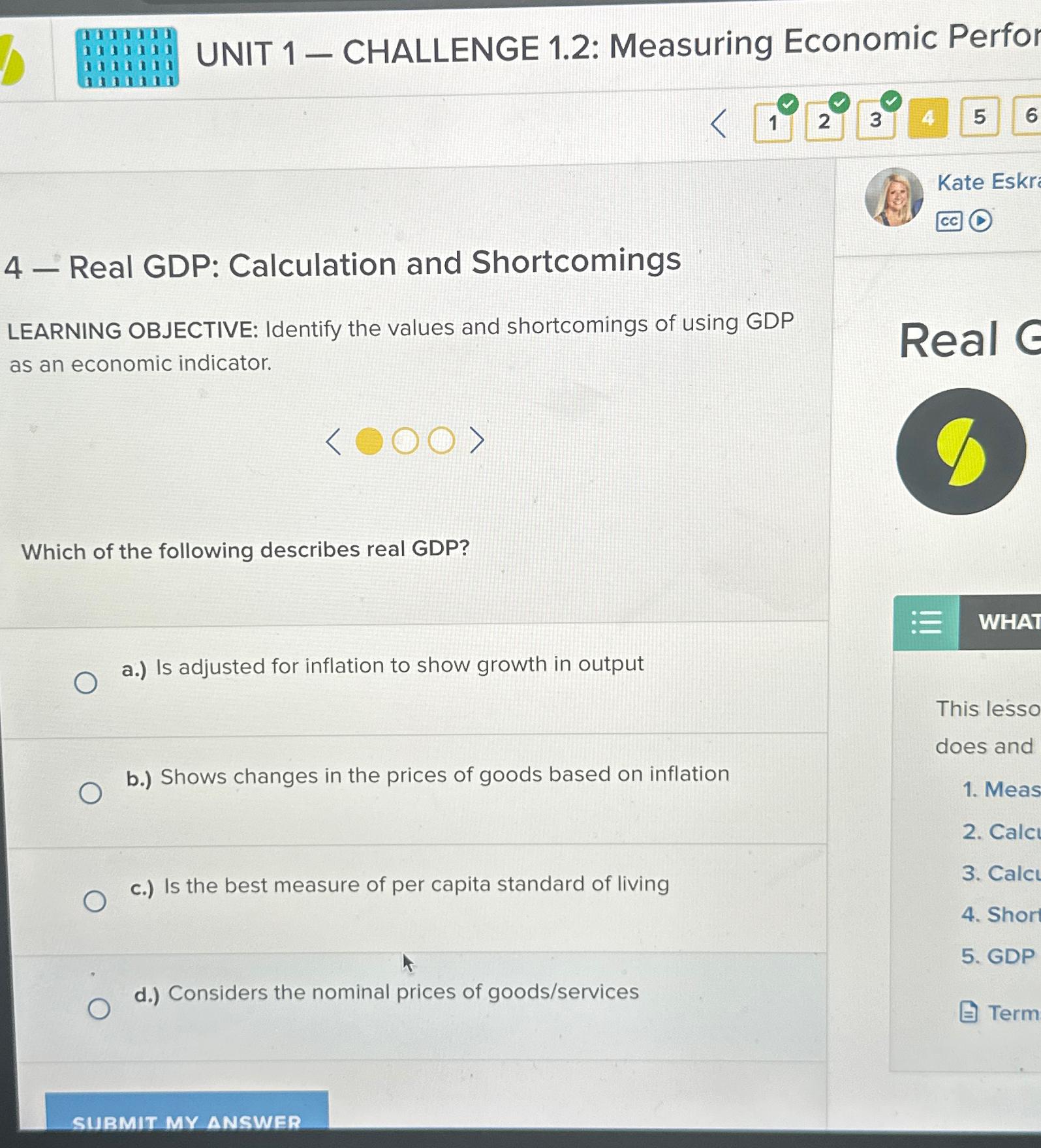 Solved 4 - ﻿Real GDP: Calculation and ShortcomingsLEARNING | Chegg.com
