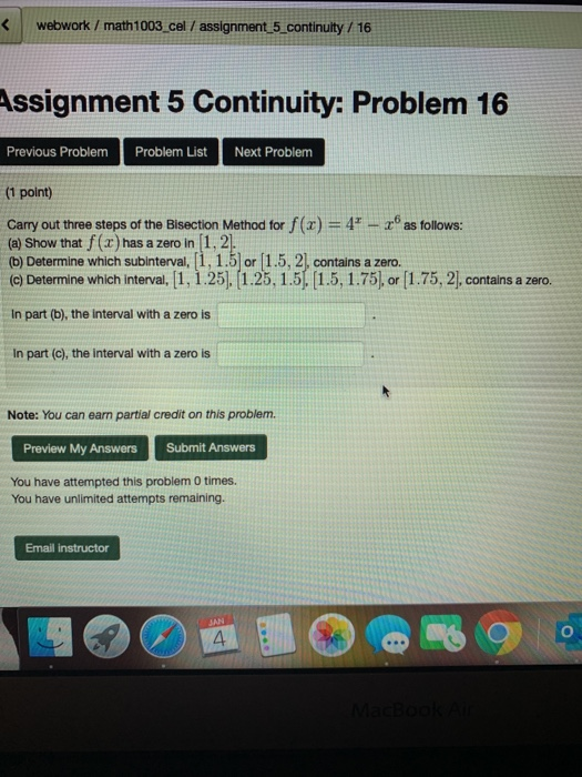 Solved webwork / math 1003 cel / assignment_5_continuity / | Chegg.com