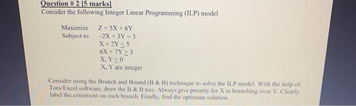 Solved Question # 2 15 marks Consider the following Integer | Chegg.com