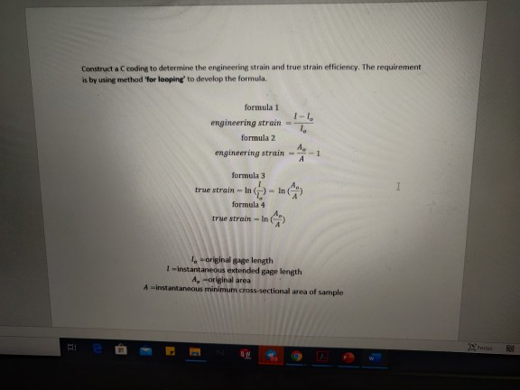 Solved Construct a C coding to determine the engineering | Chegg.com