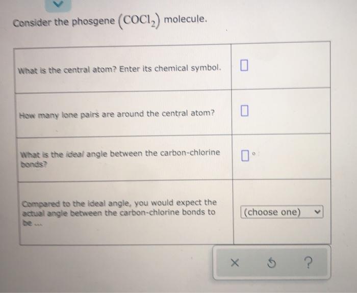 Solved Consider the phosgene (COCI2) molecule. What is the | Chegg.com