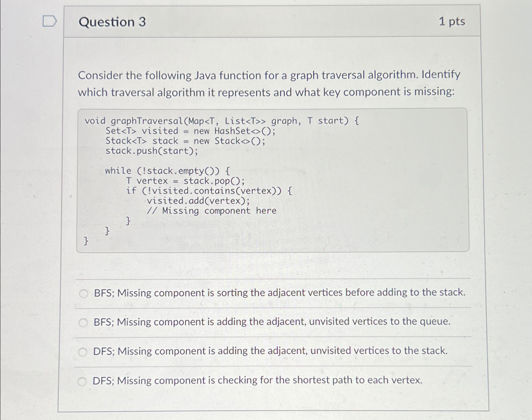 Solved Question 31ptsConsider the following Java function | Chegg.com