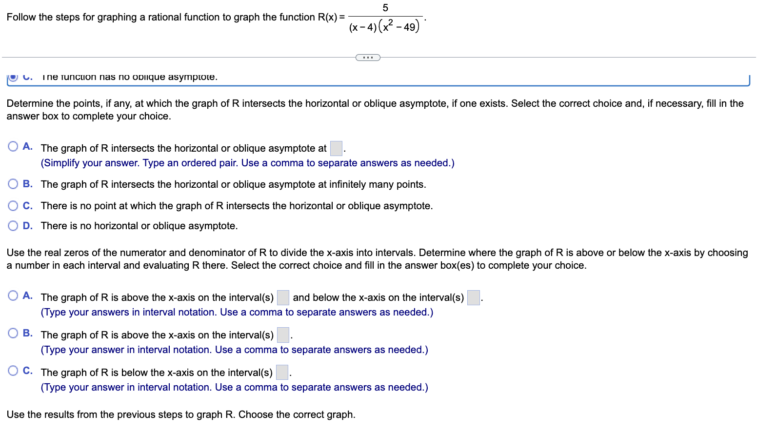 Solved Follow the steps for graphing a rational function to | Chegg.com