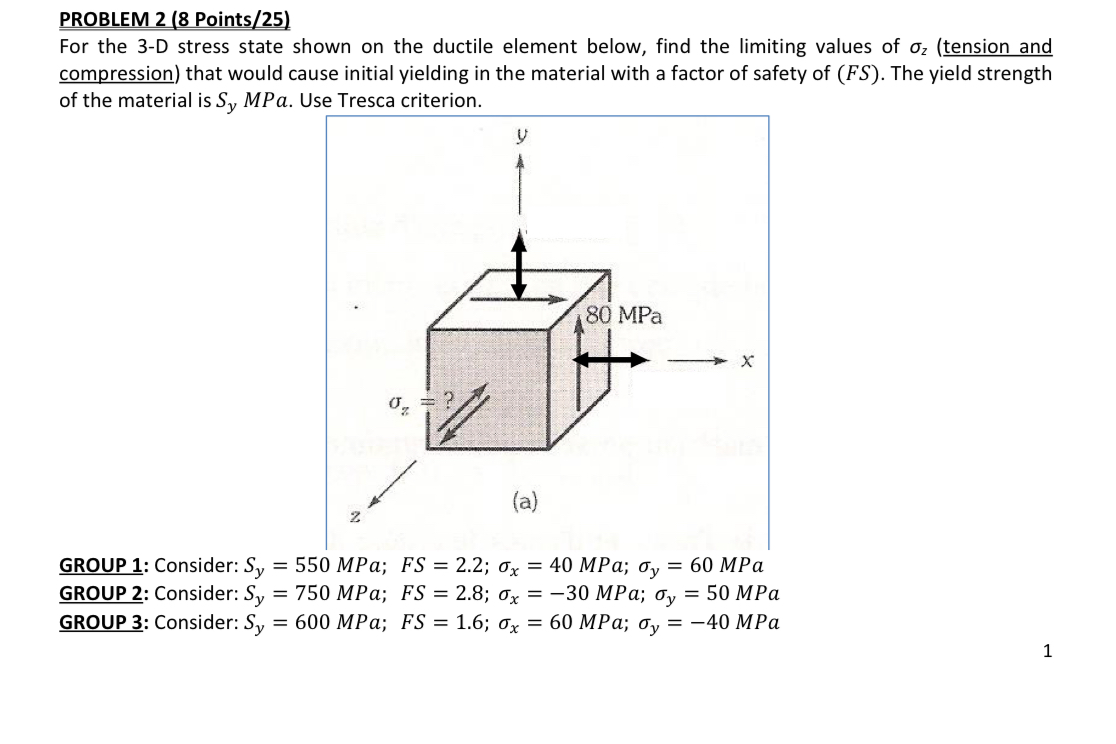 Solved How to solve PROBLEM 2 (8 ﻿Points/25)For the 3-D | Chegg.com