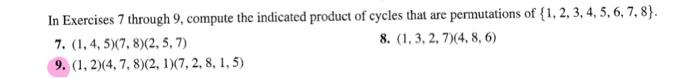 Solved In Exercises 7 through 9, compute the indicated | Chegg.com
