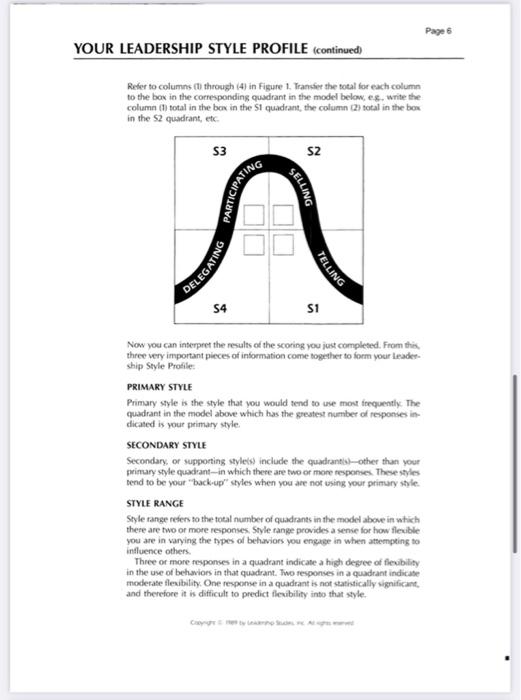 Solved 1. What was your dominant leadership style based on | Chegg.com