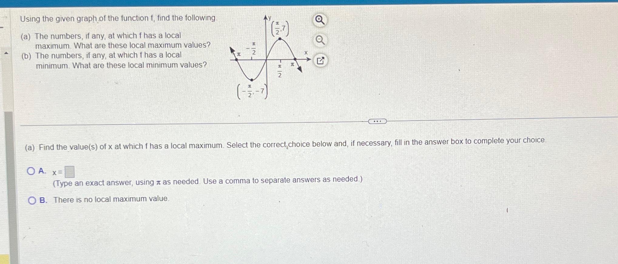 Solved Using the given graph of the function f, ﻿find the | Chegg.com