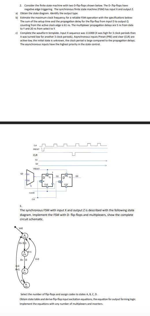 2. ﻿Consider the finite state machine with two | Chegg.com