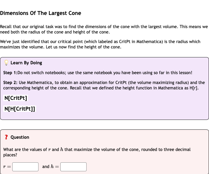 Dimensions Of The Largest ConeRecall that our | Chegg.com