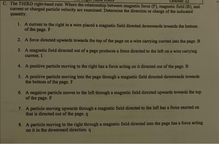 Solved The THIRD right-hand rule: Where the relationship | Chegg.com