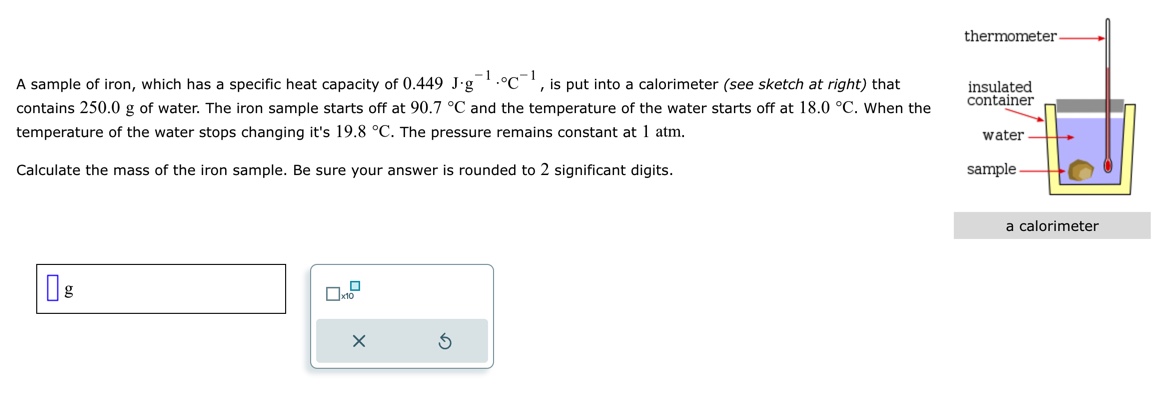 Solved A sample of iron, which has a specific heat capacity | Chegg.com