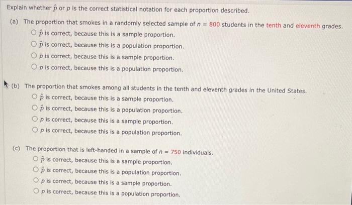 Solved Explain Whether P Or P Is The Correct Statistical 5249