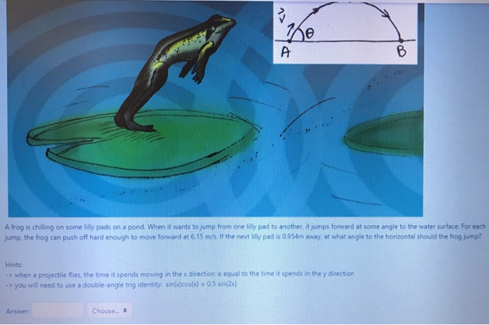 Solved A frog is chilling on some lilly pads on a pond. When | Chegg.com