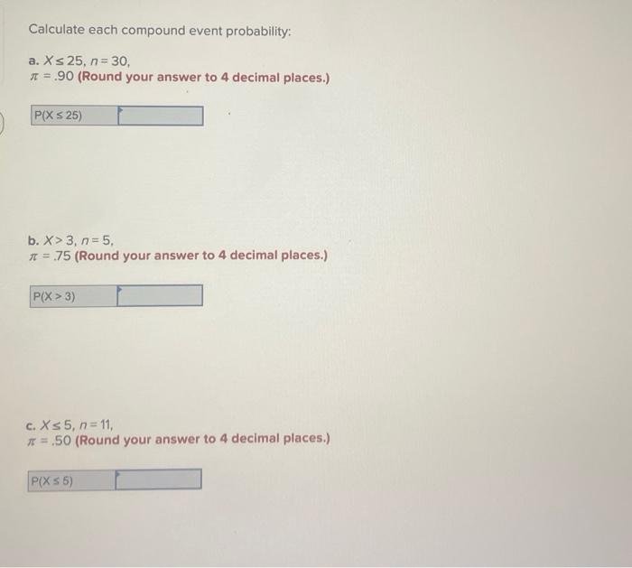 Solved Calculate each compound event probability: a. | Chegg.com
