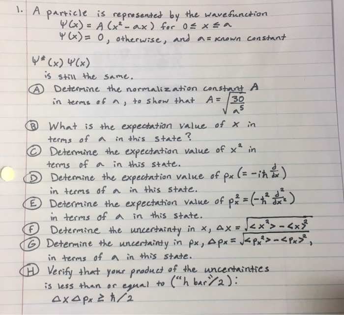 Solved To A particle is represented by the wave function | Chegg.com