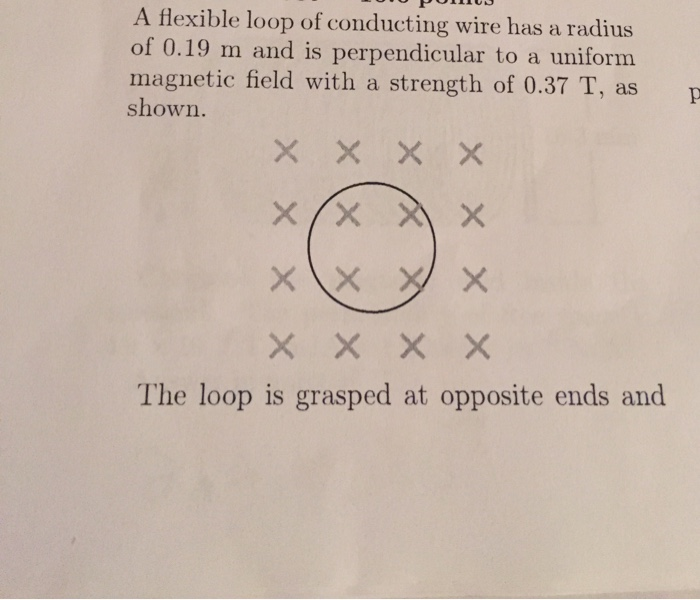 Solved A flexible loop of conducting wire has a radius of | Chegg.com
