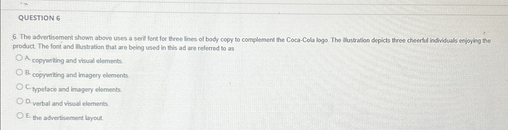 Solved QUESTION 66. ﻿The advertisement shown above uses a | Chegg.com