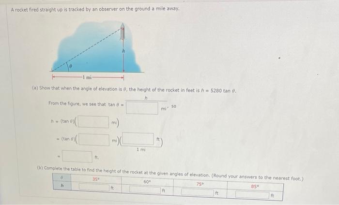 Solved A rocket fired straight up is tracked by an observer | Chegg.com
