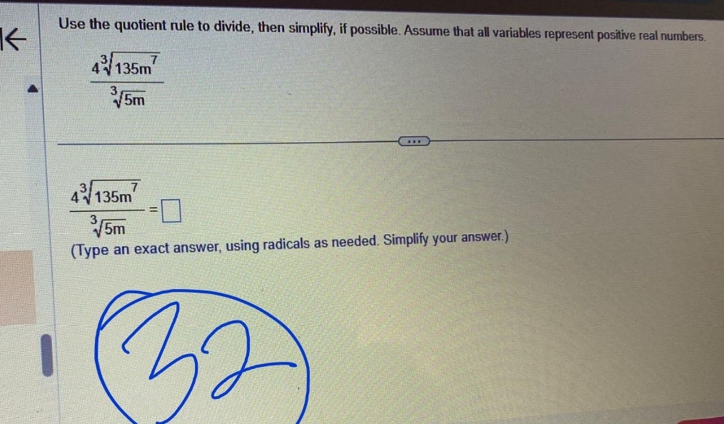 Solved Use the quotient rule to divide, then simplify, if | Chegg.com