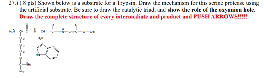 Solved 27.) ( 8 ﻿pts) ﻿Shown below is a substrate for a | Chegg.com