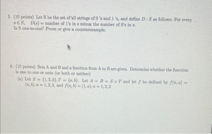 Solved ( 10 points) Let S be the set of'all strings of 0 's | Chegg.com