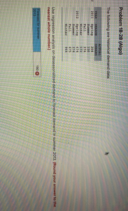 Solved Problem 18-28 (Algo) The following are historical | Chegg.com