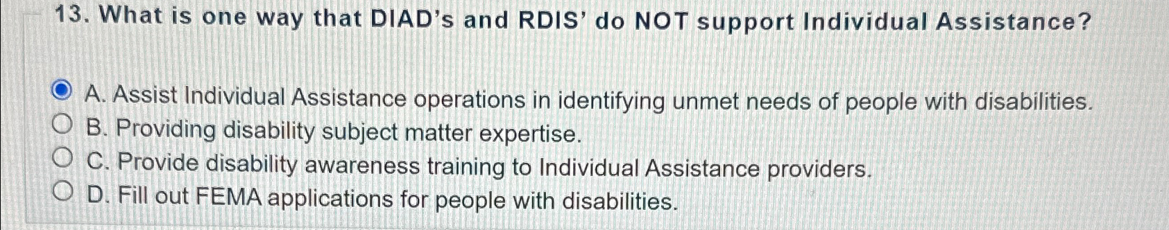 Solved What is one way that DIAD's and RDIS' do NOT support | Chegg.com