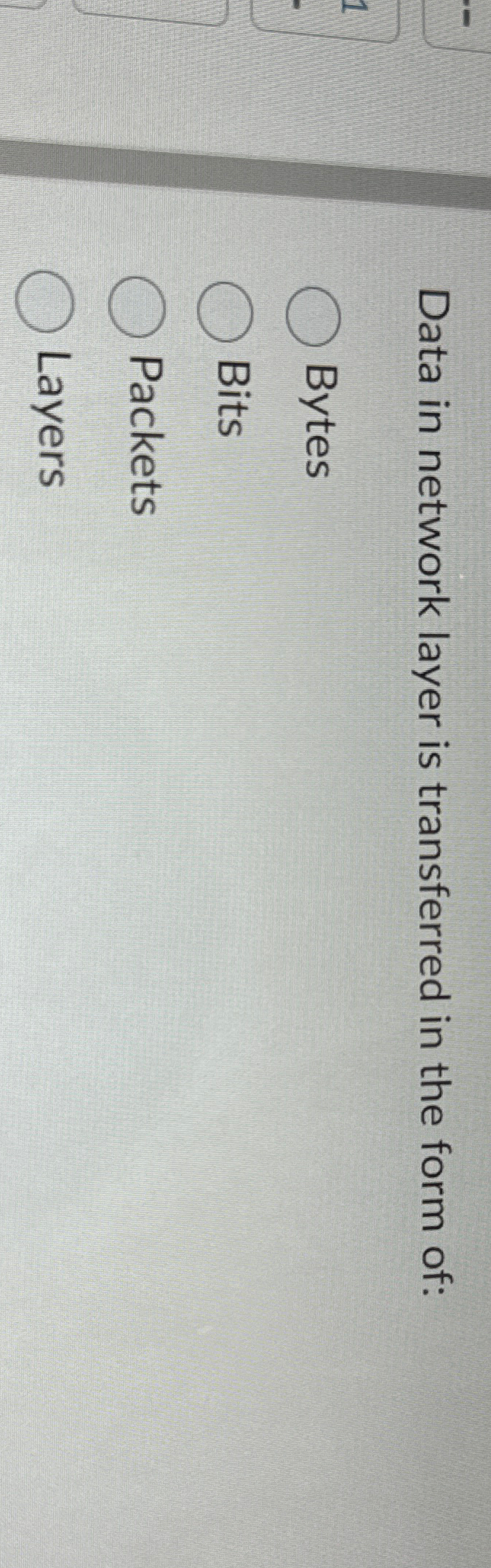 Solved Data in network layer is transferred in the form | Chegg.com